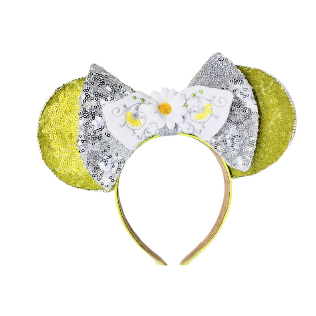 Green Sequin Mouse Ears Headband, Park Ears Headband, Embroidered Mouse ...