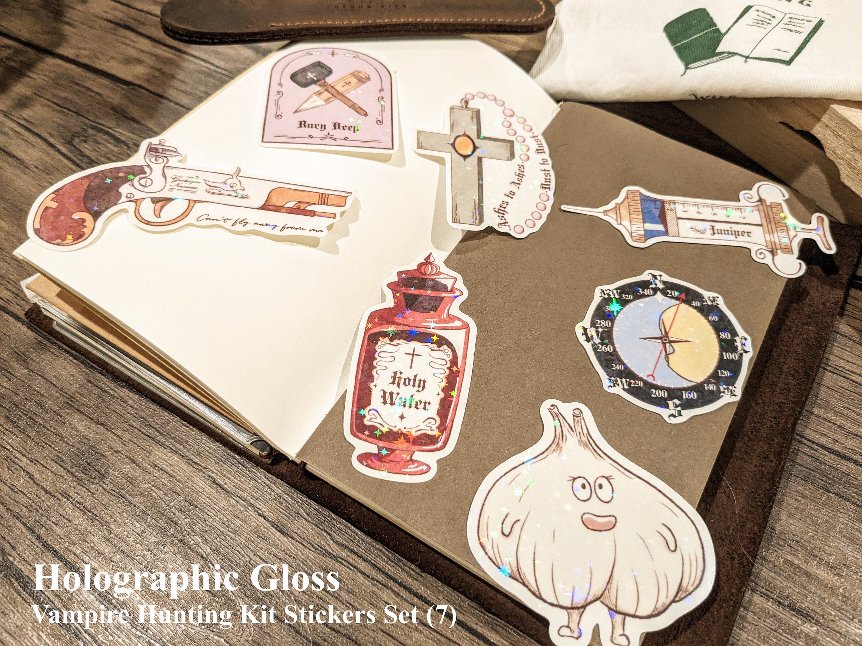 Mallet & Stake Sticker, Holographic Sticker, Vampire Hunting Kit ...