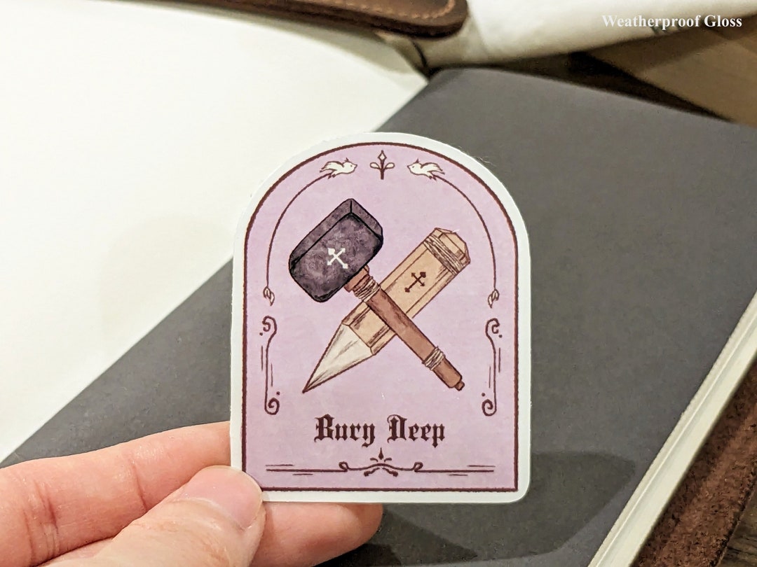 Mallet & Stake Sticker, Holographic Sticker, Vampire Hunting Kit ...