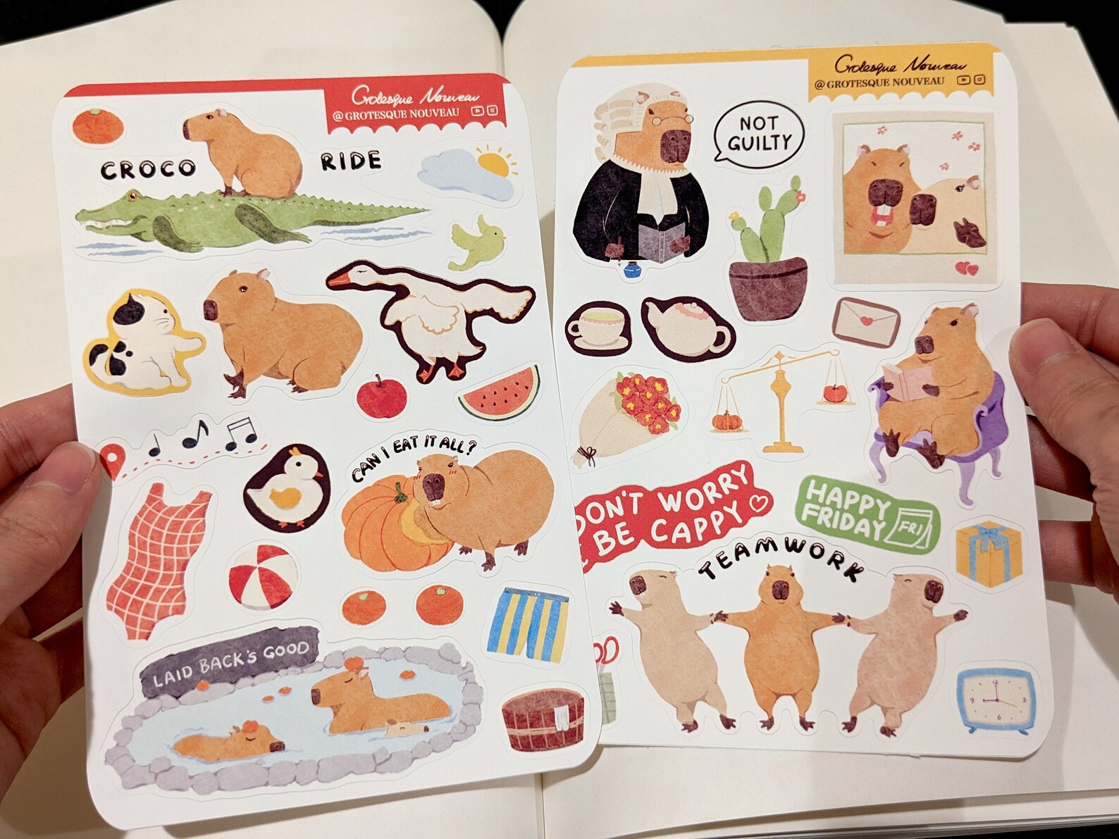 Capybara Sticker Sheet, Vinyl Laptop Sticker, Journal Stickers, Water ...