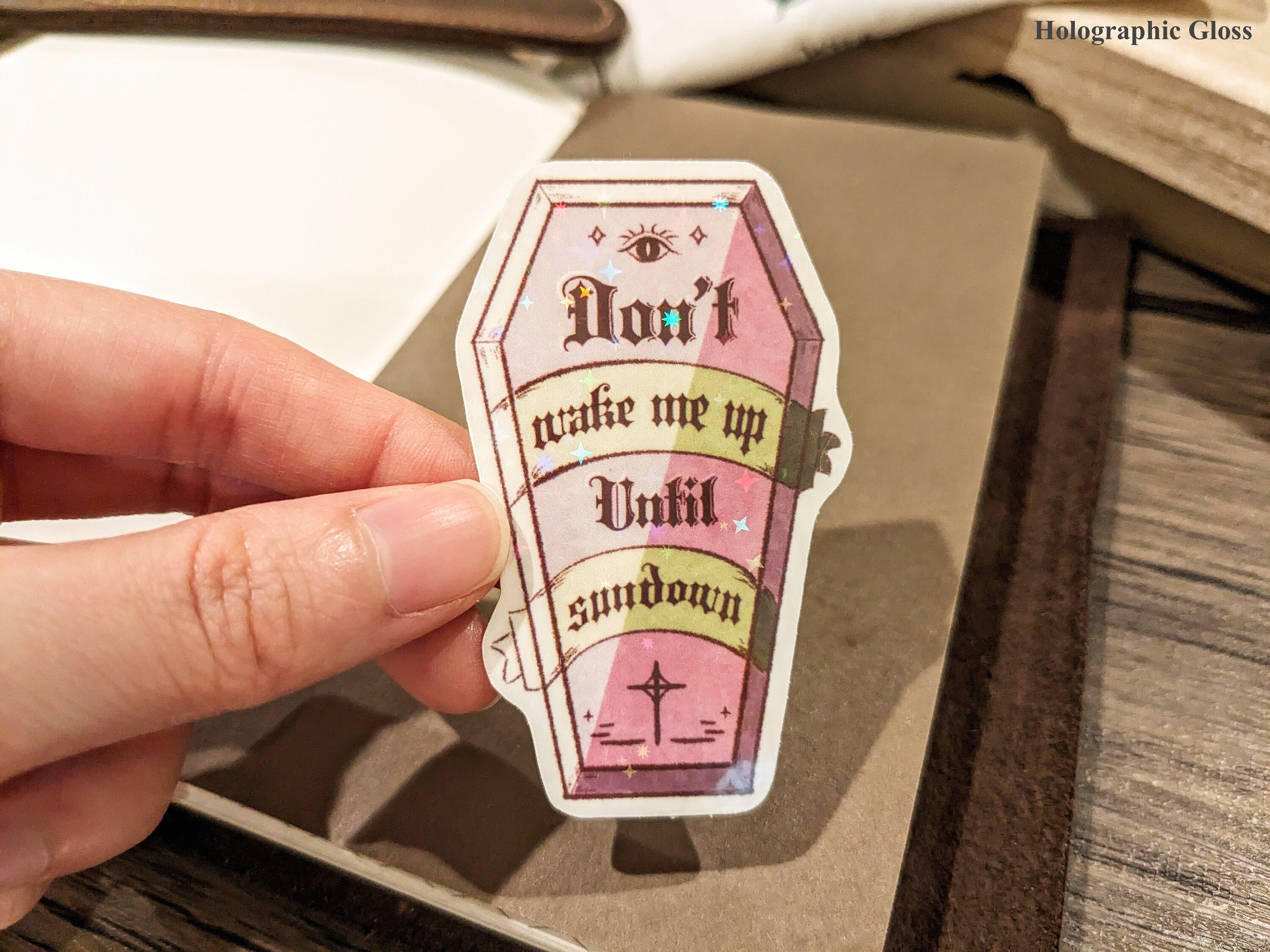 Coffin Sticker, Mystery Stickers Set, Pink Coffin Holographic Sticker ...