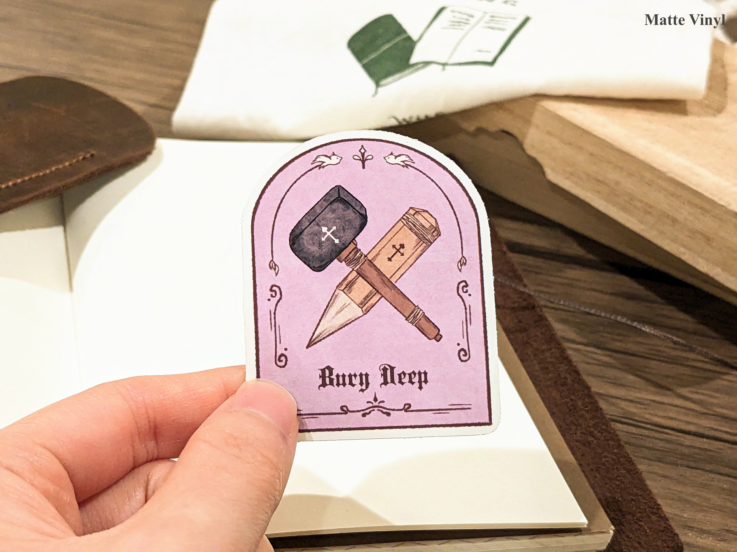 Mallet & Stake Sticker, Holographic Sticker, Vampire Hunting Kit ...