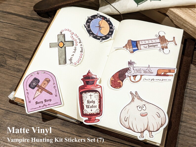 Mallet & Stake Sticker, Holographic Sticker, Vampire Hunting Kit ...