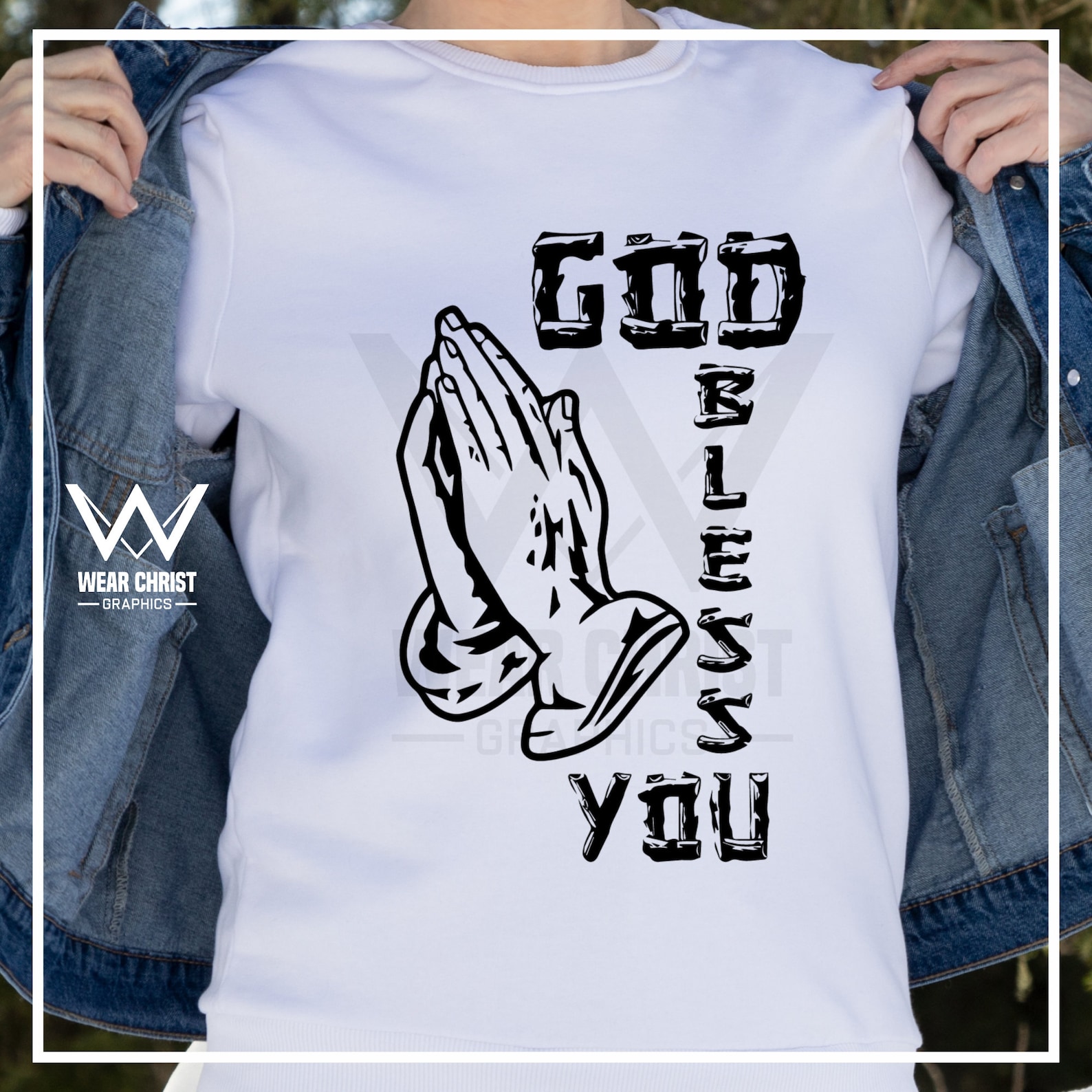 God Bless You SVG Praying Hands PNG Christian Design SVG - Etsy