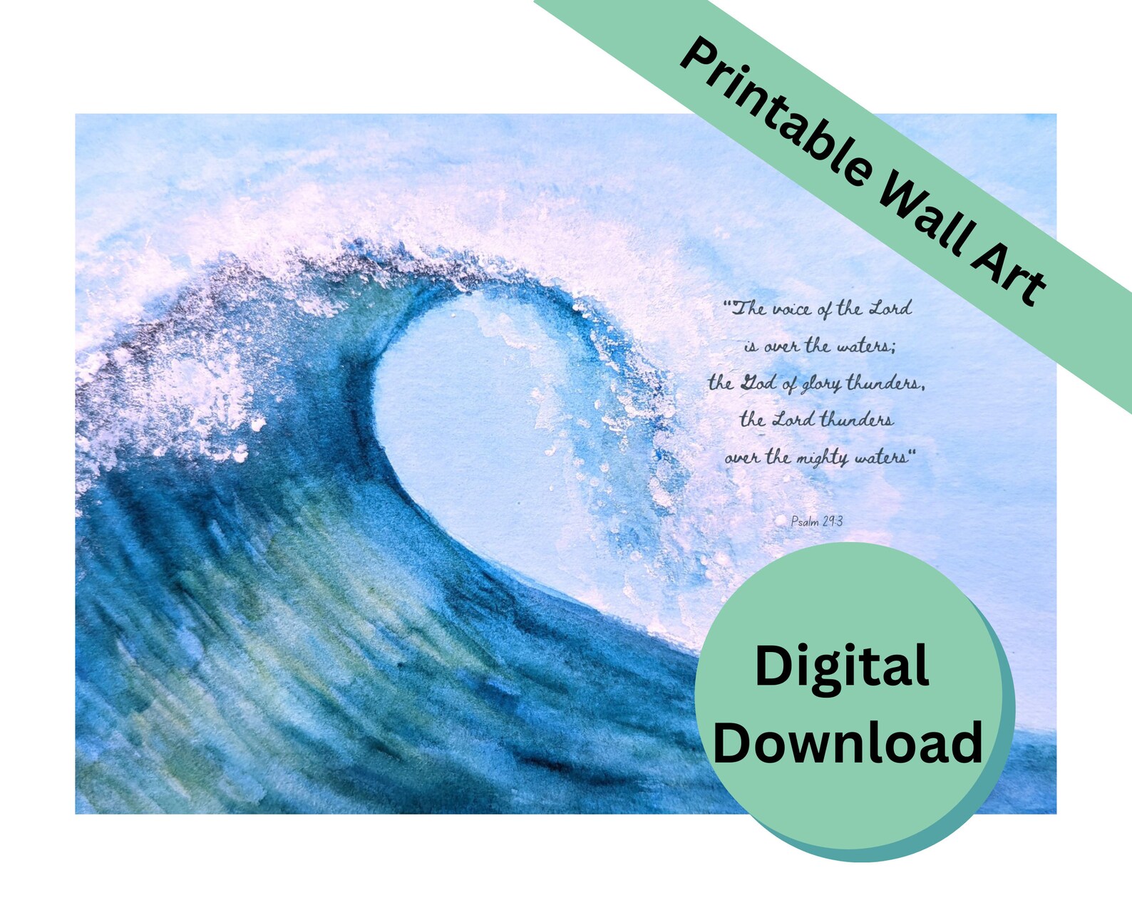Psalm 29 Digital Printable Wall Art, Bible Quote Printable, Psalm ...