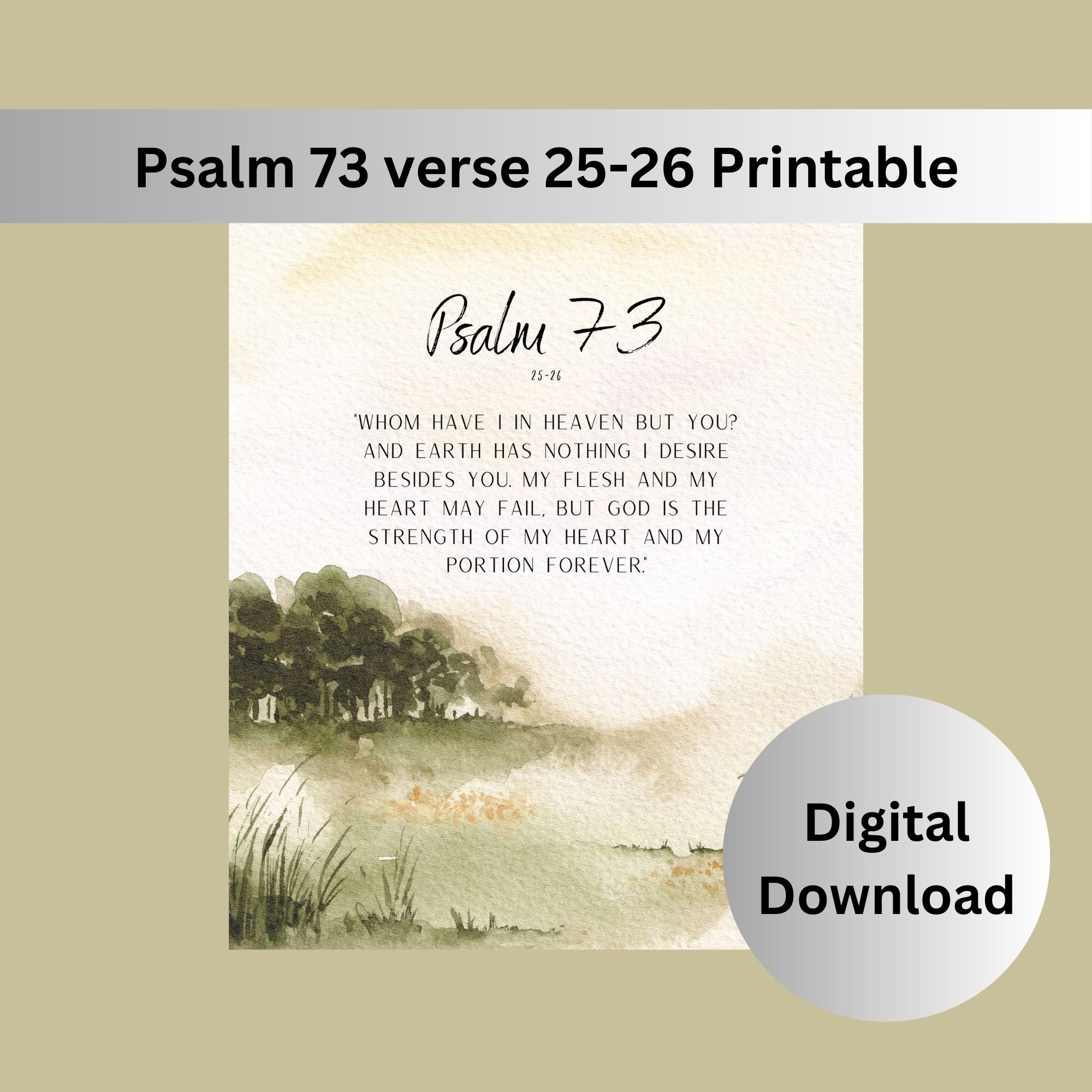 Psalm 73 Bible Verse Digital Printable, Digital Bible Art, Digital Wall ...