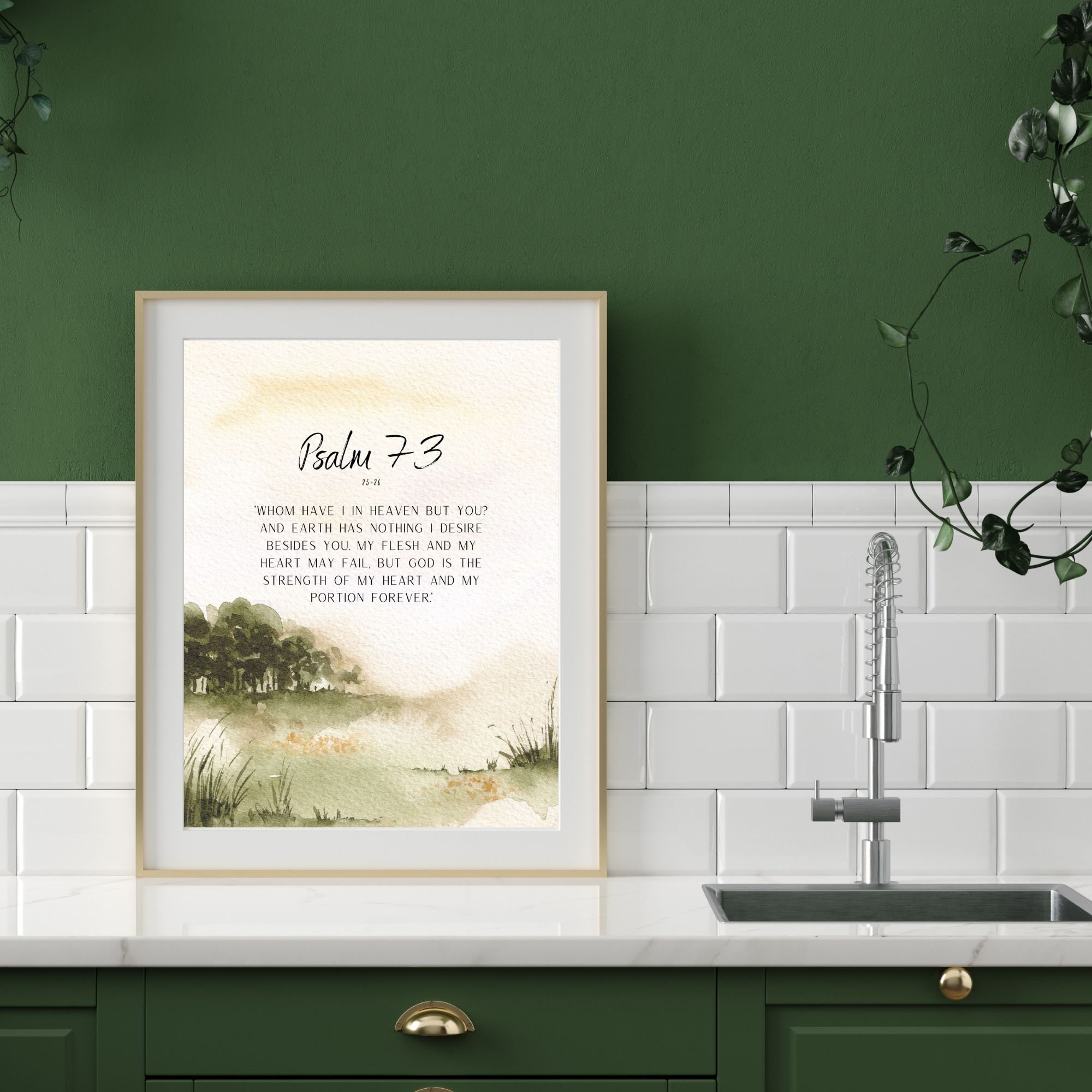 Psalm 73 Bible Verse Digital Printable, Digital Bible Art, Digital Wall ...