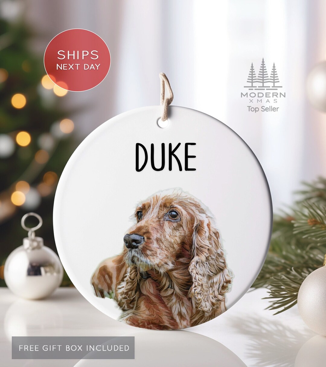 Cocker Spaniel Ornament - Personalized Cocker Spaniel Photo Gift ...