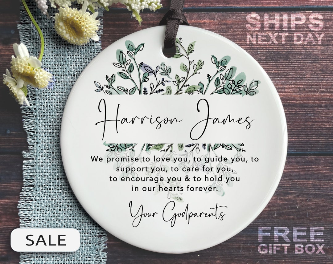 Personalized Godparents Ornament - Godmother Godfather Keepsake ...