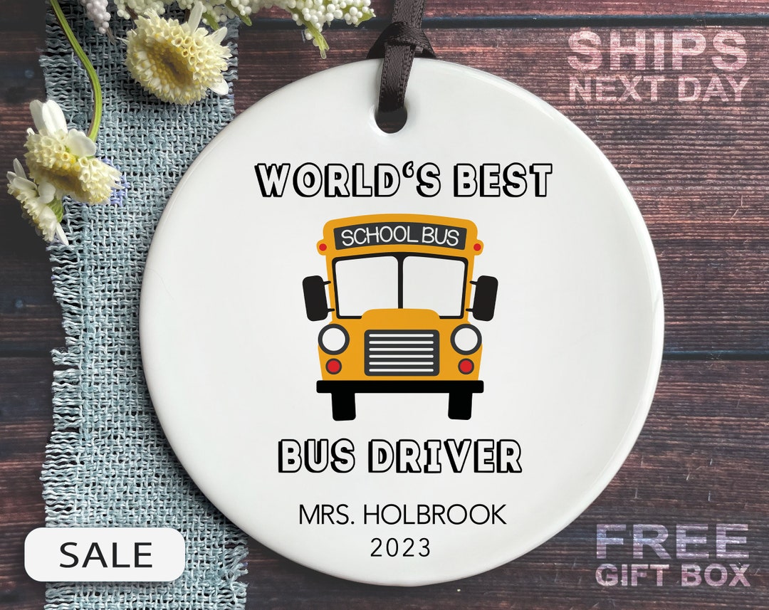 World's Best Bus Driver Christmas Ornament Personalized School Bus ...