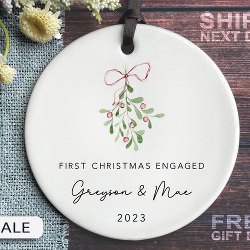 Personalized Engaged Ornament Our First Christmas Ornament - Etsy