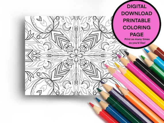 Indigenous Coloring Page Detailed Mandala With Floral by - Etsy Canada