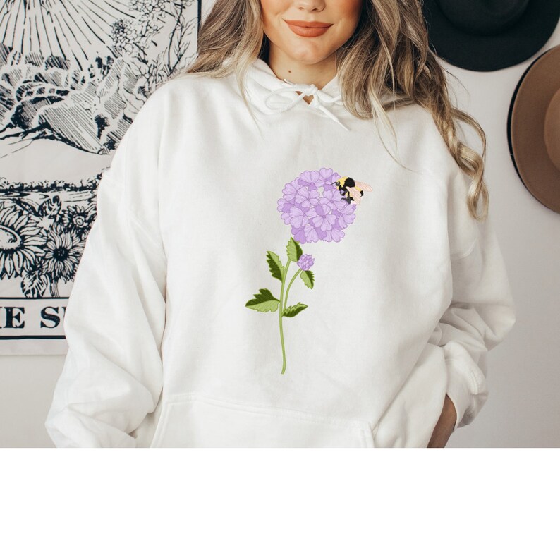 Spring Flowers and Bee Sweatshirt, Flowers Sweatshirt, Wild Flowers T ...