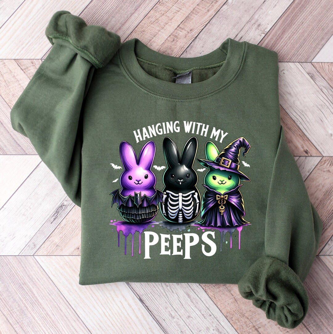 Hanging With My Peeps - Spooky Easter Sweatshirt - Horror Easter Shirt ...