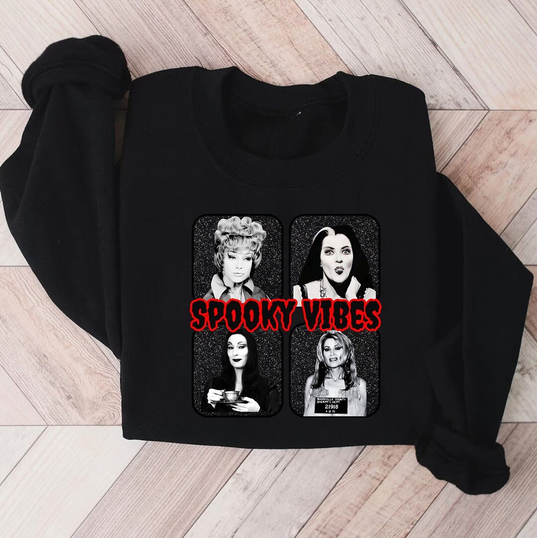 Spooky Vibes Shirt - Horror Icons - Gothic Chic Top - Vintage Glamour ...