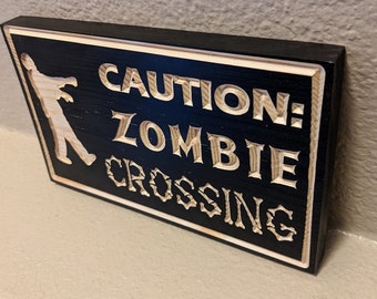 Zombie Crossing Sign - Etsy