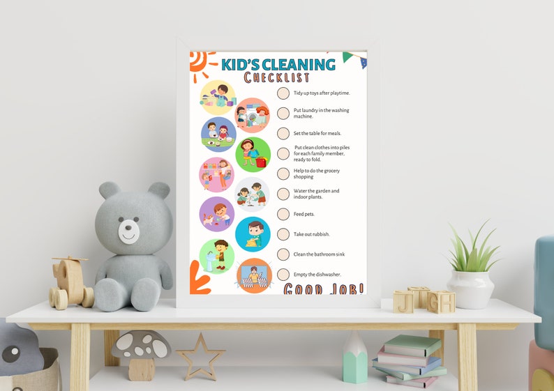 Kid's Cleaning Checklist Printable Cleaning Checklist Kids Cleaning ...