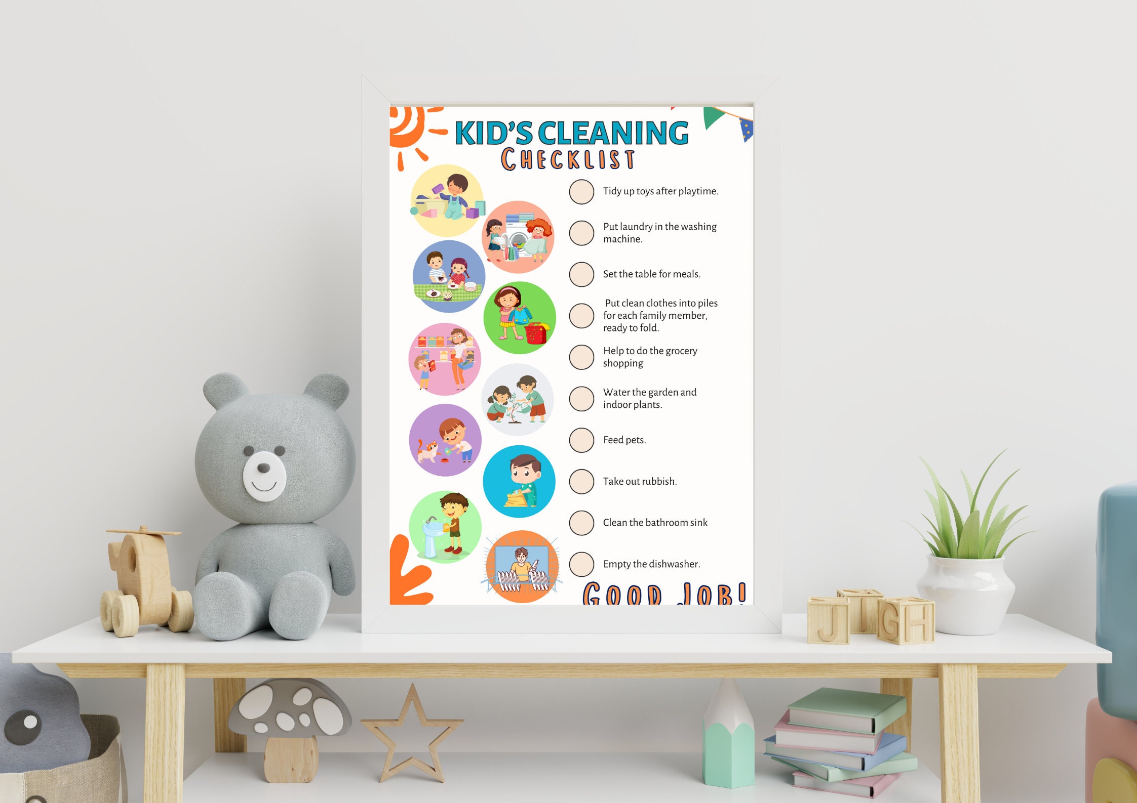Kid's Cleaning Checklist Printable Cleaning Checklist Kids Cleaning ...