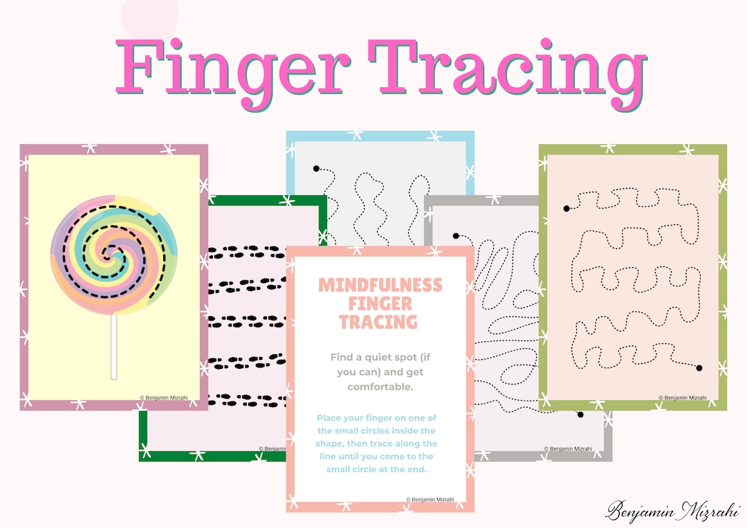 Mindfulness Finger Tracing Calming Printable Cards Calm Down Corner