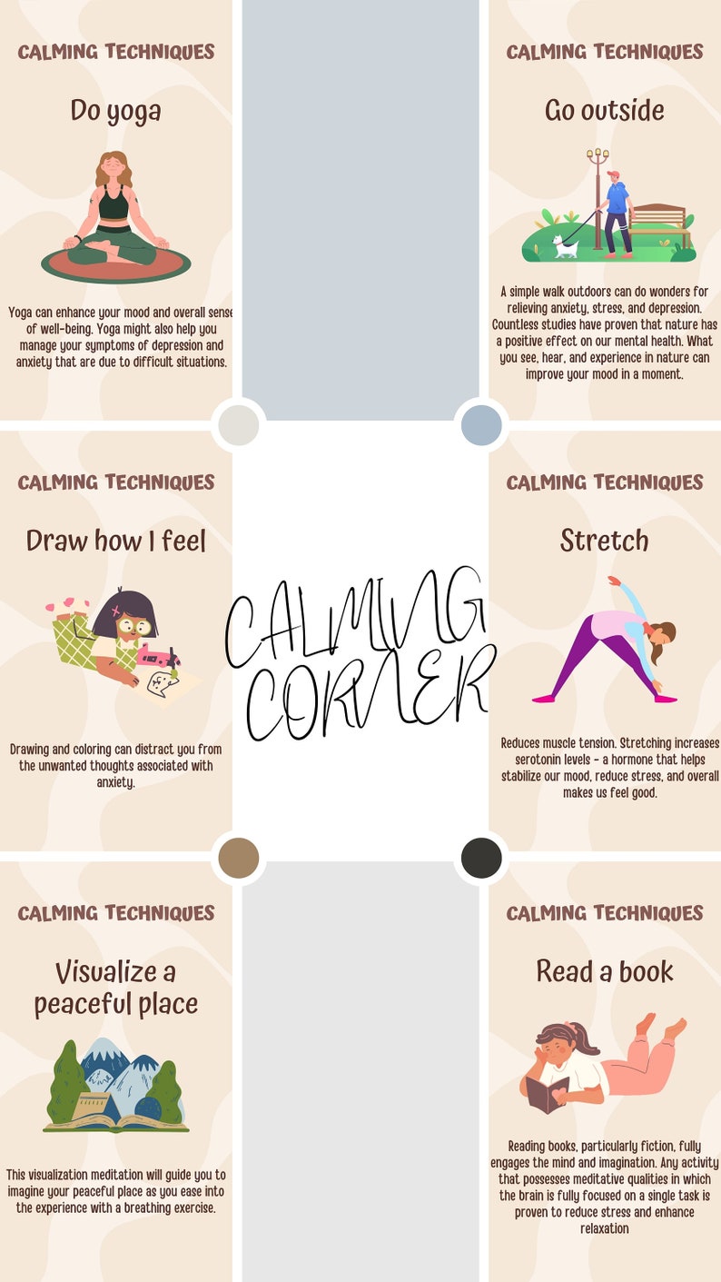 10 Calming Techniques Calm Down Corner Posters Print - Etsy