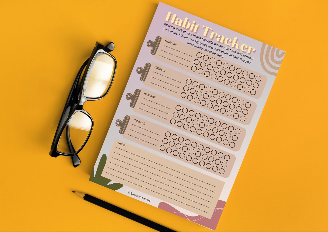 Daily Habit Tracker Printable Everyday Habit Tracker Goodnotes ...