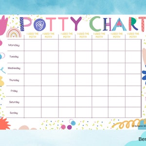 Potty Training Chart for Toddlers, Preschoolers and Kids Toilet ...