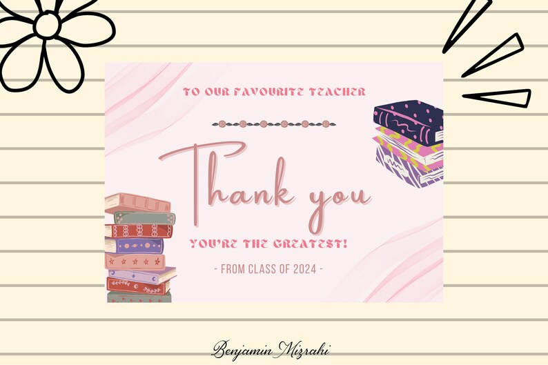 Teacher Thank You Card Printable, Thank You Teacher Appreciation Card ...