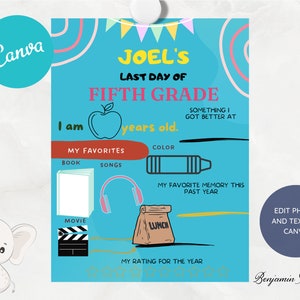 First Day of School Sign Editable Template, Last Day of School ...