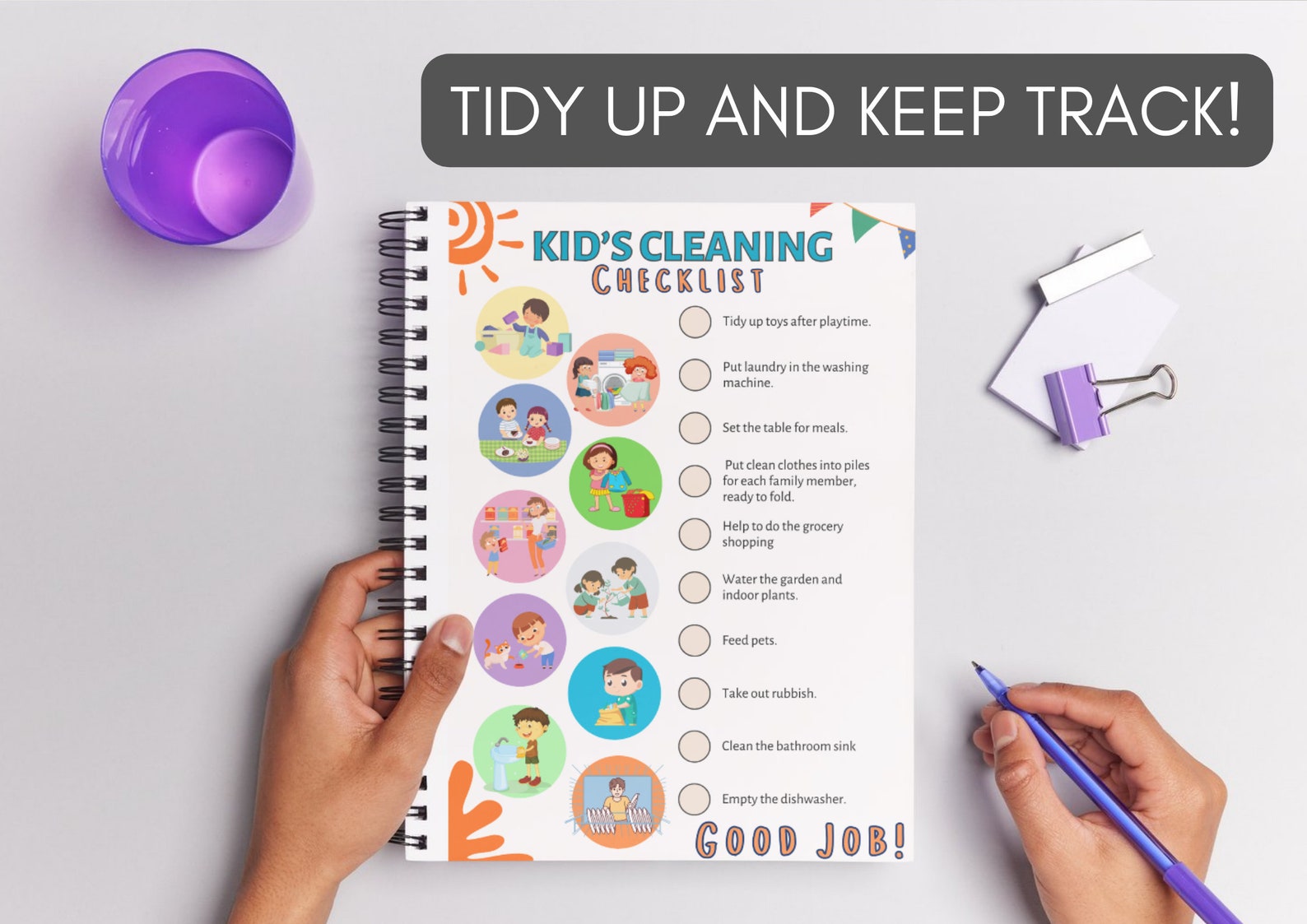 Kid's Cleaning Checklist Printable Cleaning Checklist Kids Cleaning ...