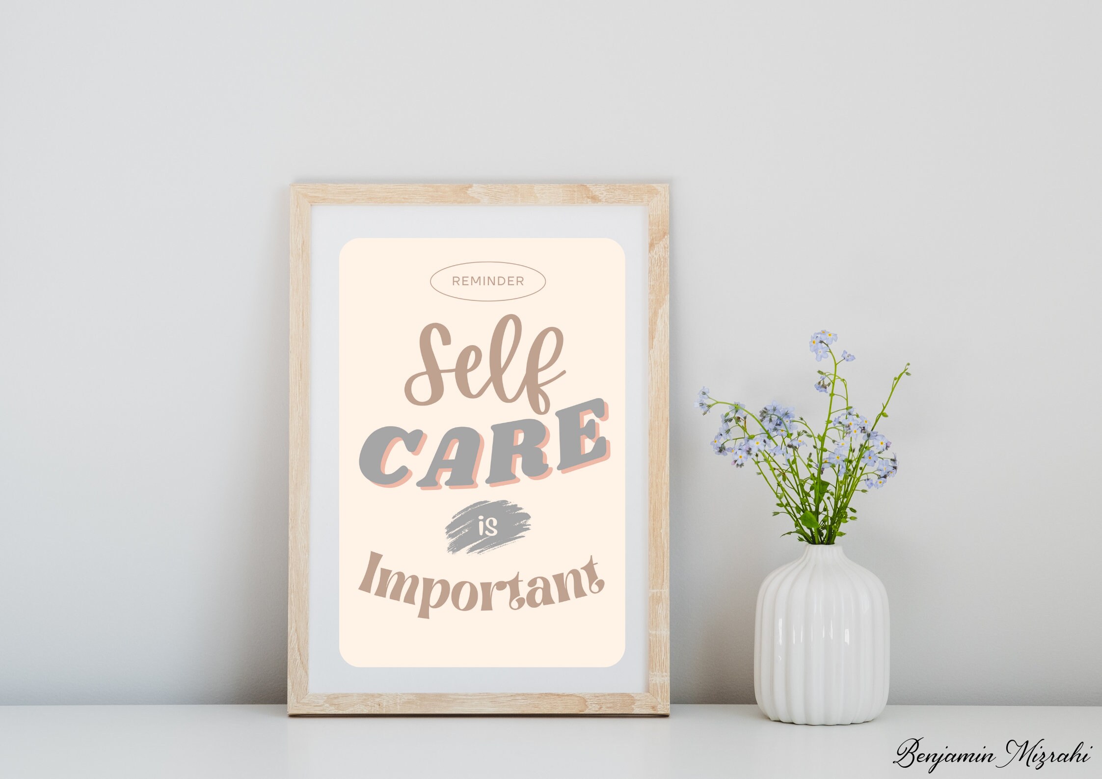 Self Care is Important Quote Poster for Kids, Colourful Wall Art, Boho ...