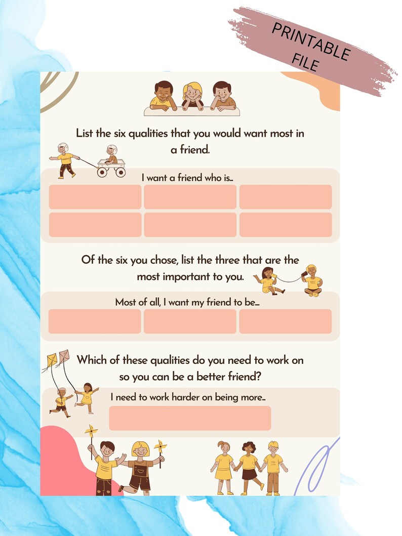 Good Vs Bad Friends Poster PRINTABLE Emotional Learning Social Skills ...