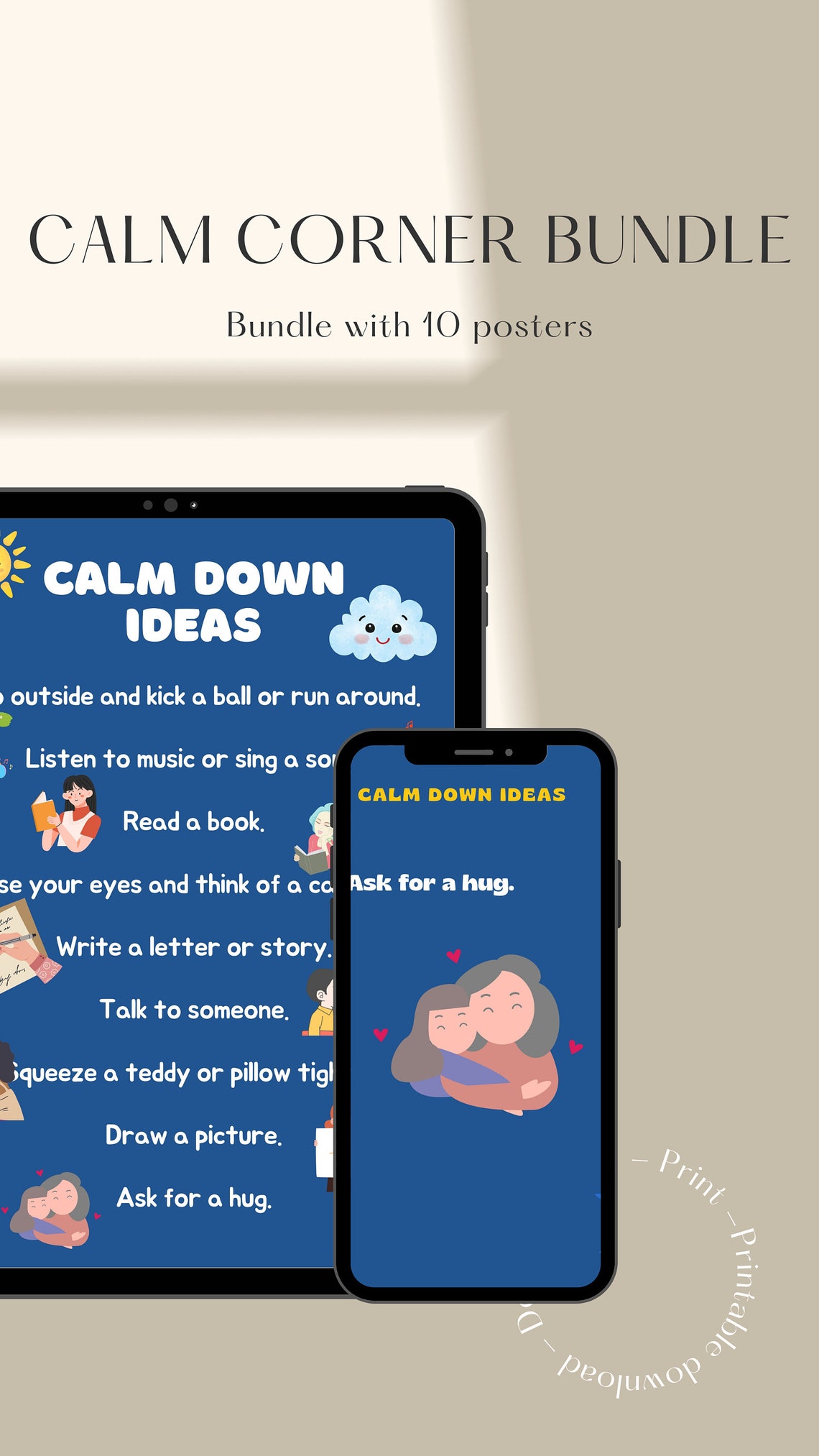 9 Calming Techniques Calm Down Corner Posters Print Educational Wall ...