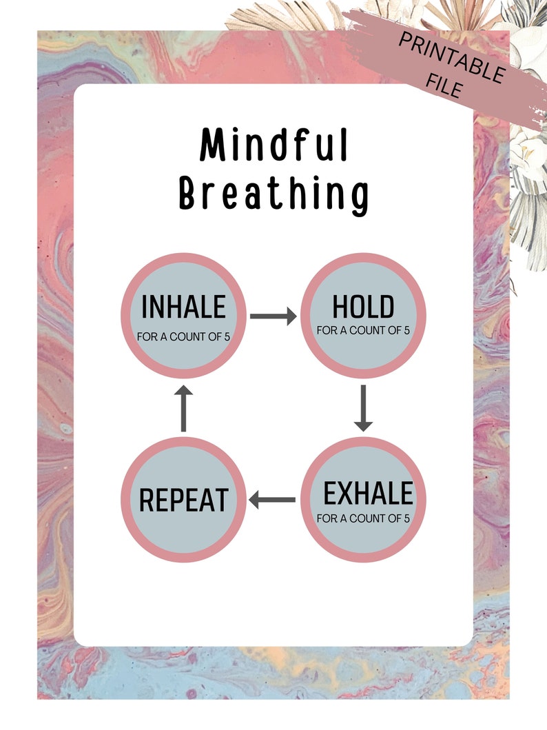 Finger Tracing Calming Cards Printable Mindfulness Flash - Etsy