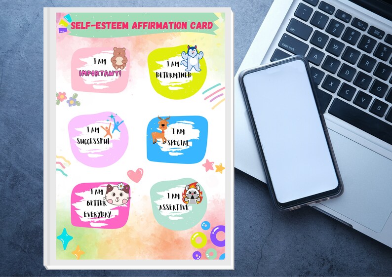 Self Esteem Affirmation Cards, Printable, Confidence, Positive ...