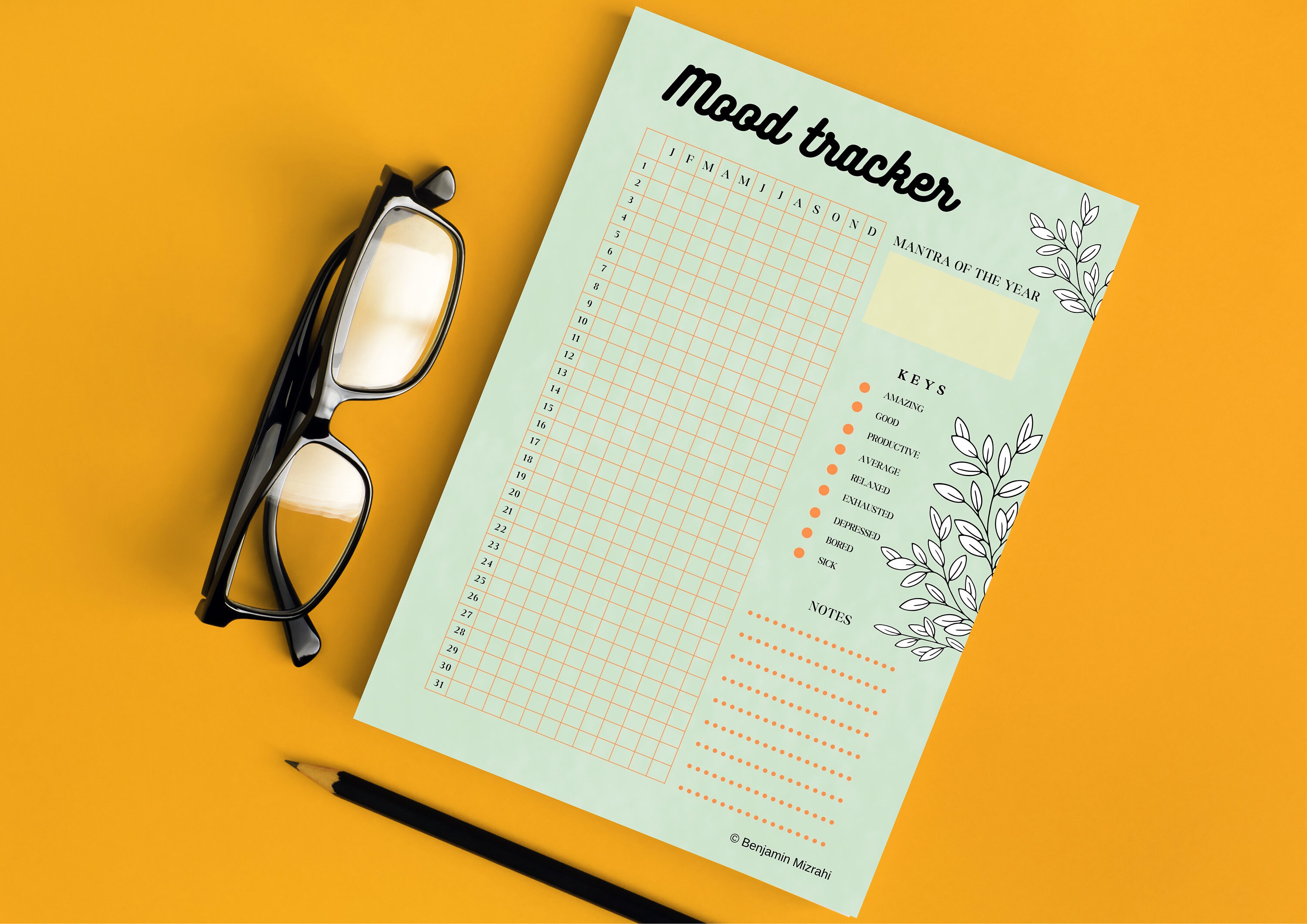 Daily Mood Tracker, Printable Mood Track, Emotion Tracker, Mood Journal ...