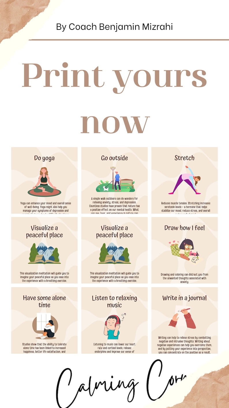 10 Calming Techniques Calm Down Corner Posters Print - Etsy