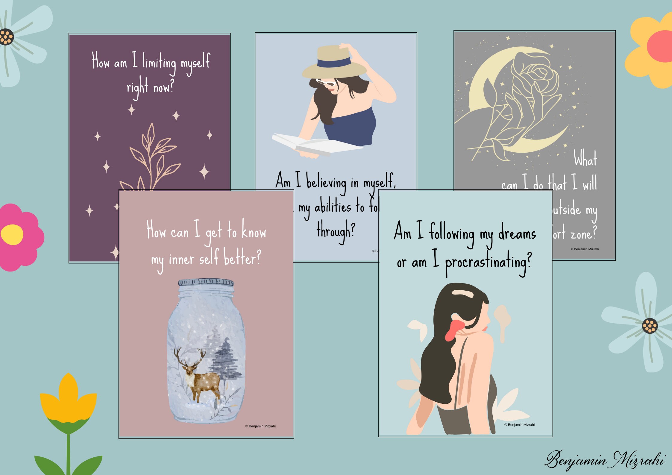 Positive Affirmation Cards, Printable Quotes, Editable Canva Template ...