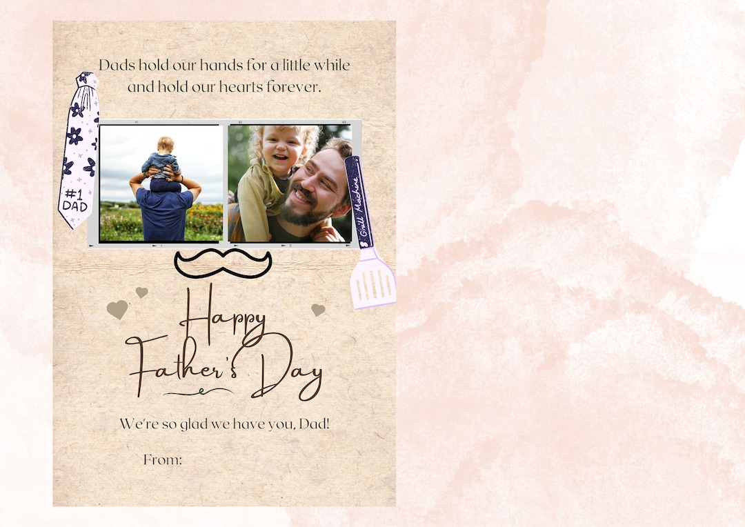 Happy Father's Day Digital Printable, Instant Download, Greeting Card ...
