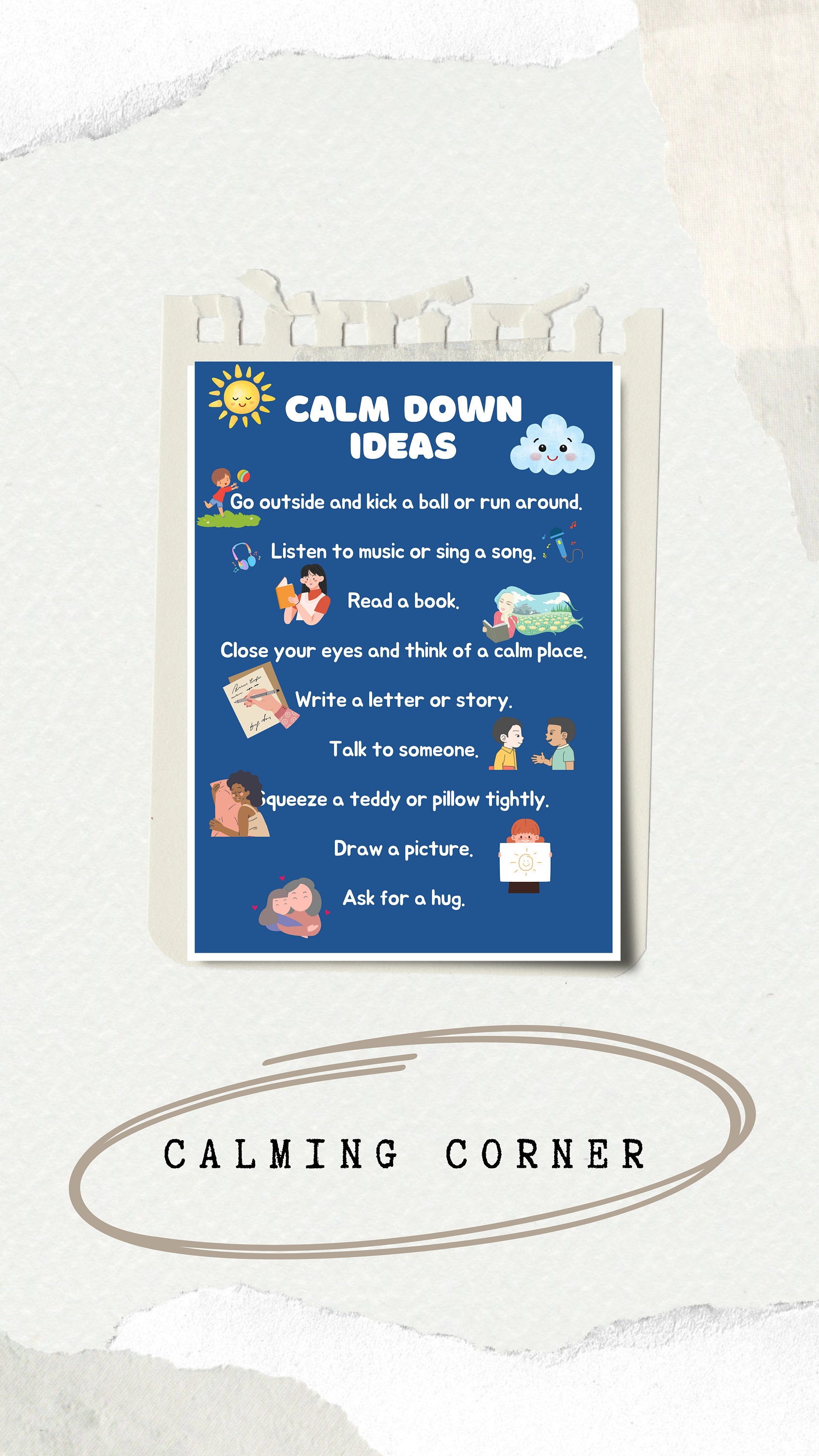 9 Calming Techniques Calm Down Corner Posters Print Educational Wall ...