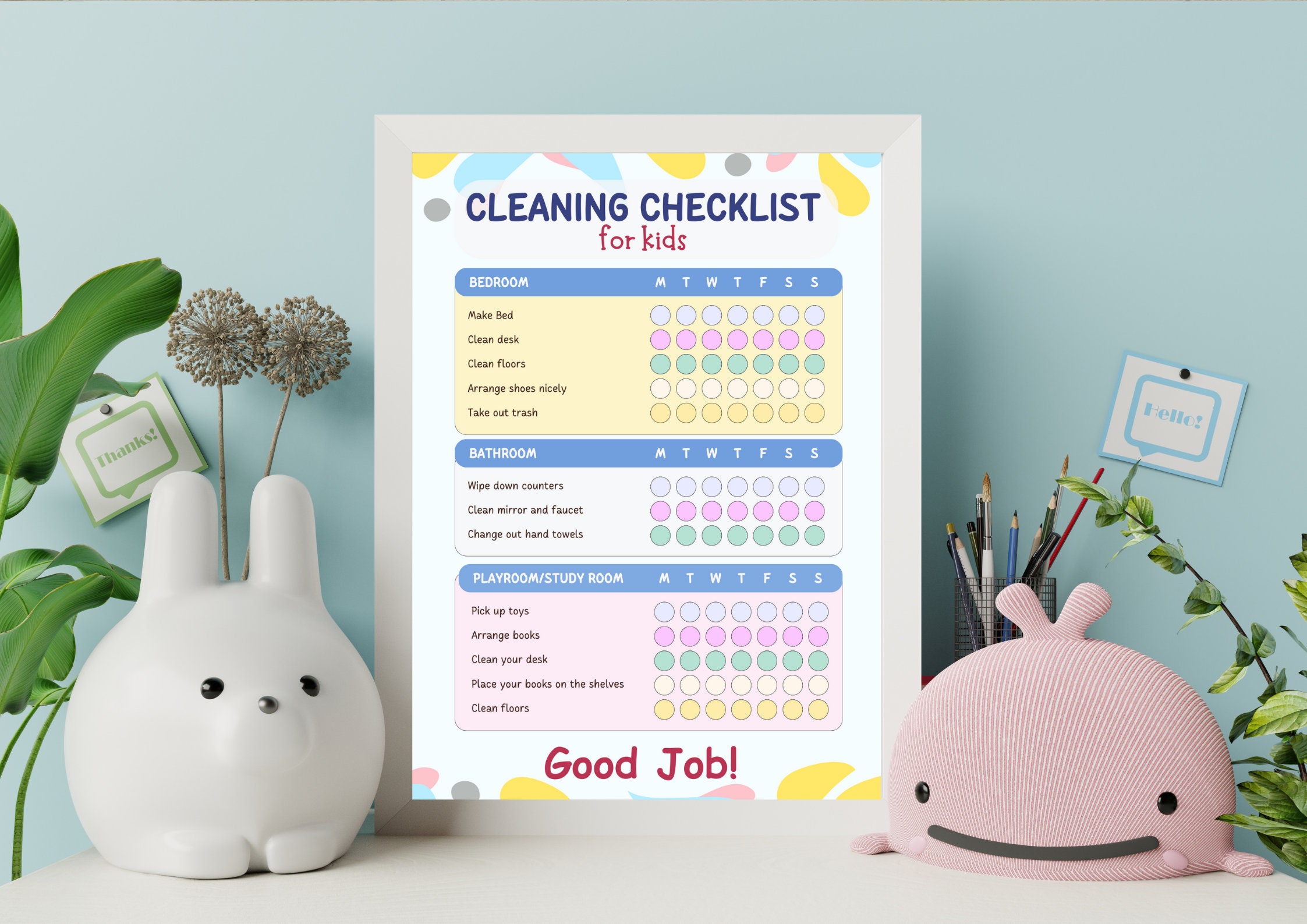 EDITABLE Cleaning Checklist for Kids, Cleaning Planner, Cleaning ...