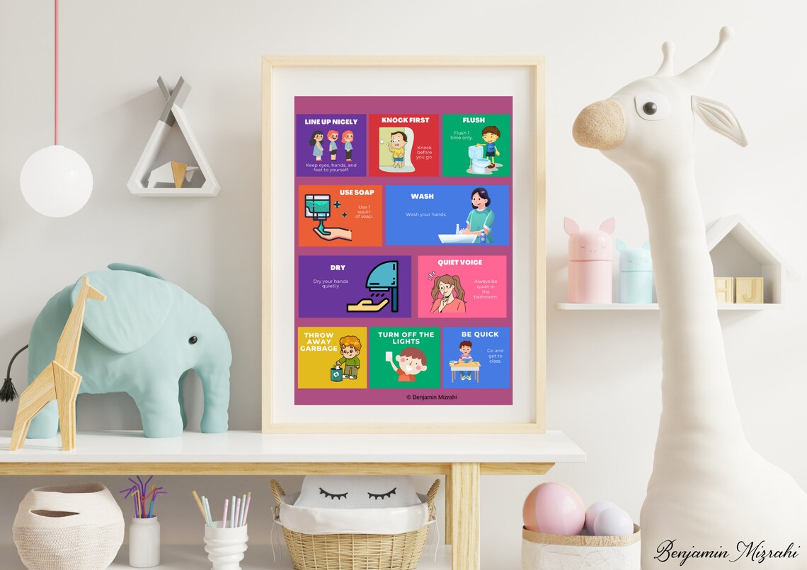 Restroom Routine Cards I Visual Schedule Cards Toddler Preschooi ...