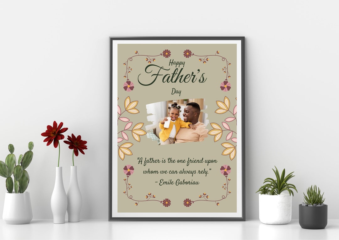 Happy Father's Day Digital Printable, Father's Day Card, Editable ...