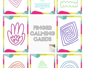 Finger Tracing Calming Cards, Printable Mindfulness Flash Cards, Calm ...