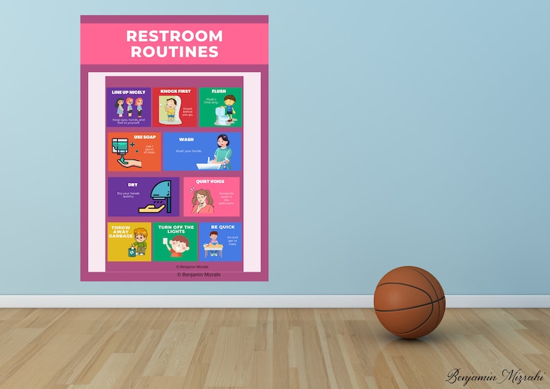 Restroom Routine Cards I Visual Schedule Cards Toddler Preschooi ...