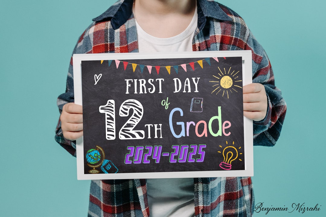 Editable First Day of School Chalkboard Poster Girl First Day of Grade ...