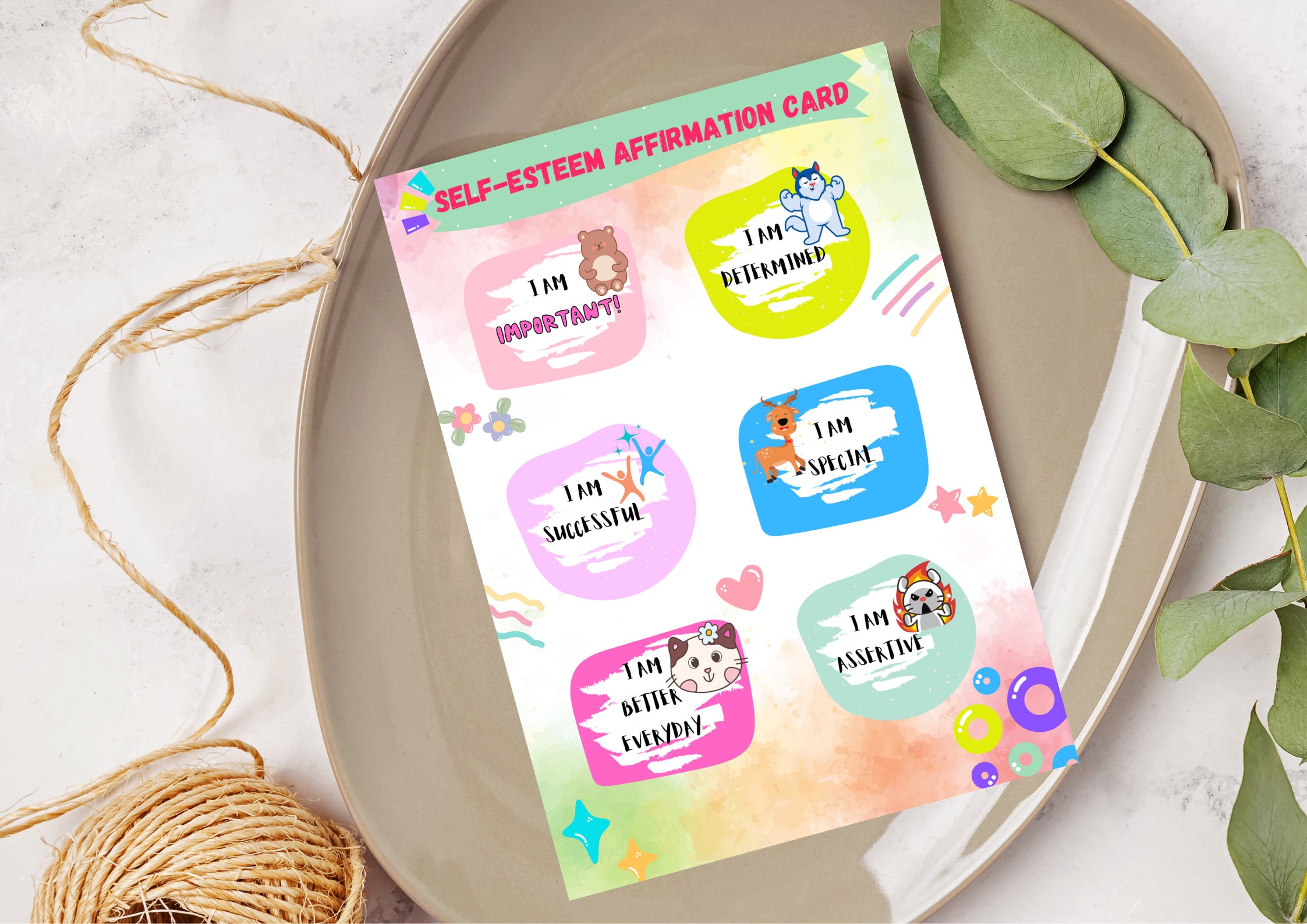 Self Esteem Affirmation Cards, Printable, Confidence, Positive ...