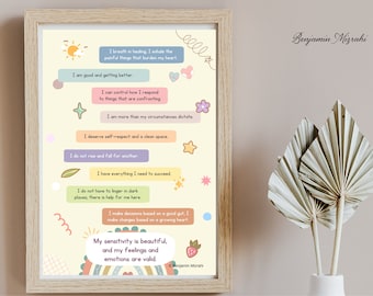 Gentle Reminders Positive Affirmations DIGITAL Print Mental Health ...