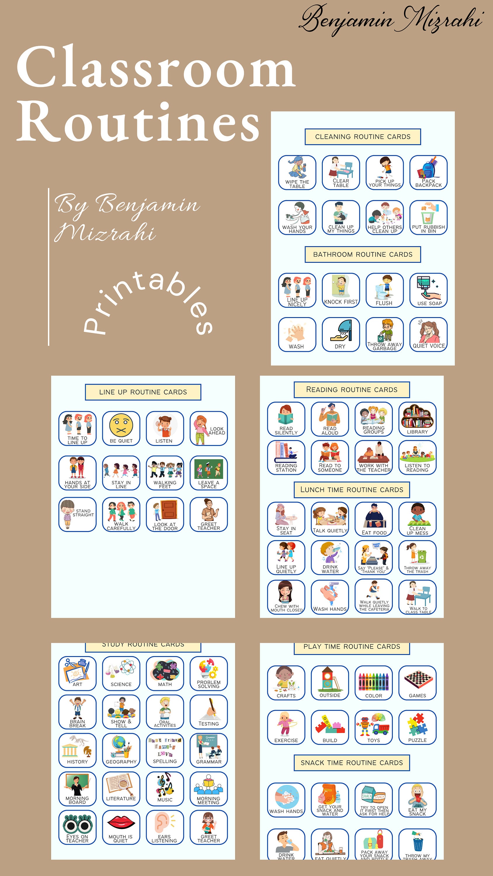 Classroom Routine Cards I Visual Schedule Cards Toddler Preschool ...