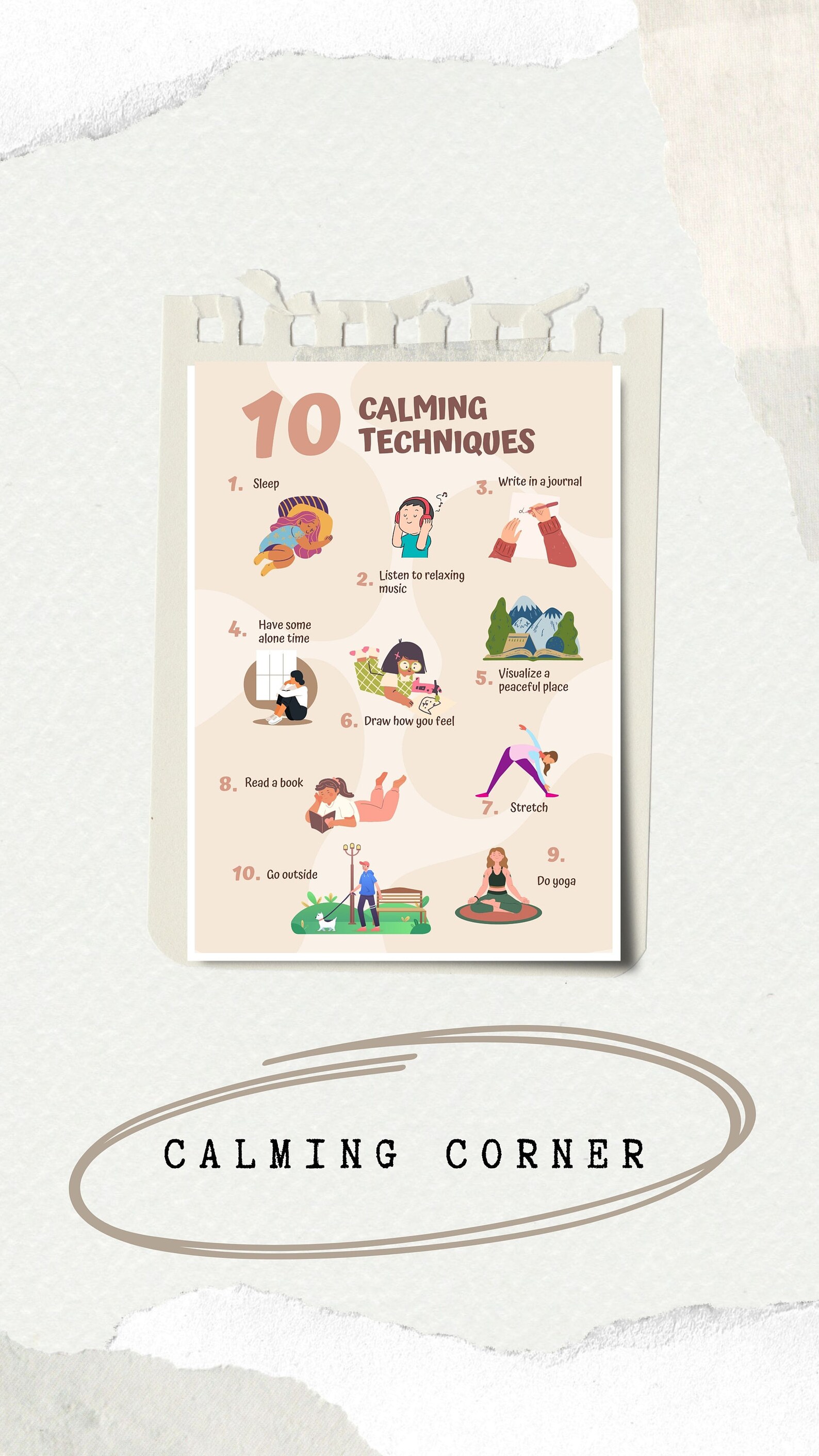 10 Calming Techniques Calm Down Corner Posters Print - Etsy