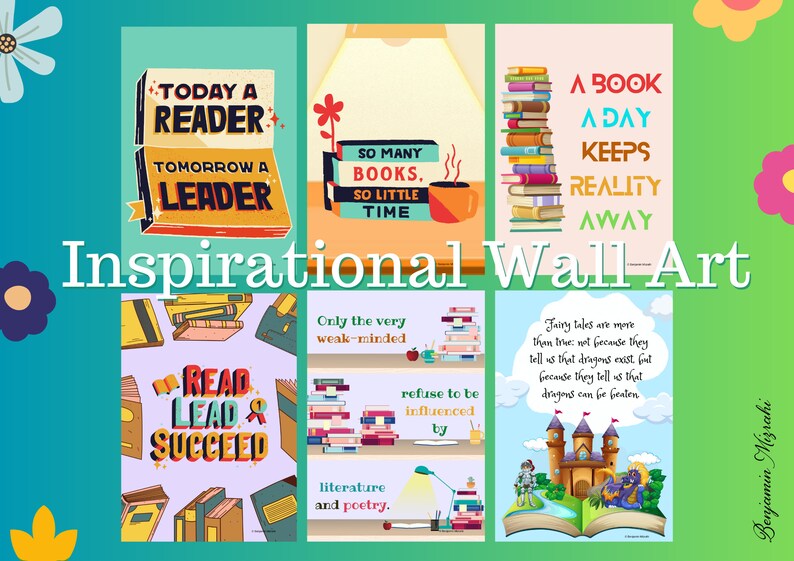 Reading Corner Posters, Classroom Decor, Let's Read Print Motivational ...